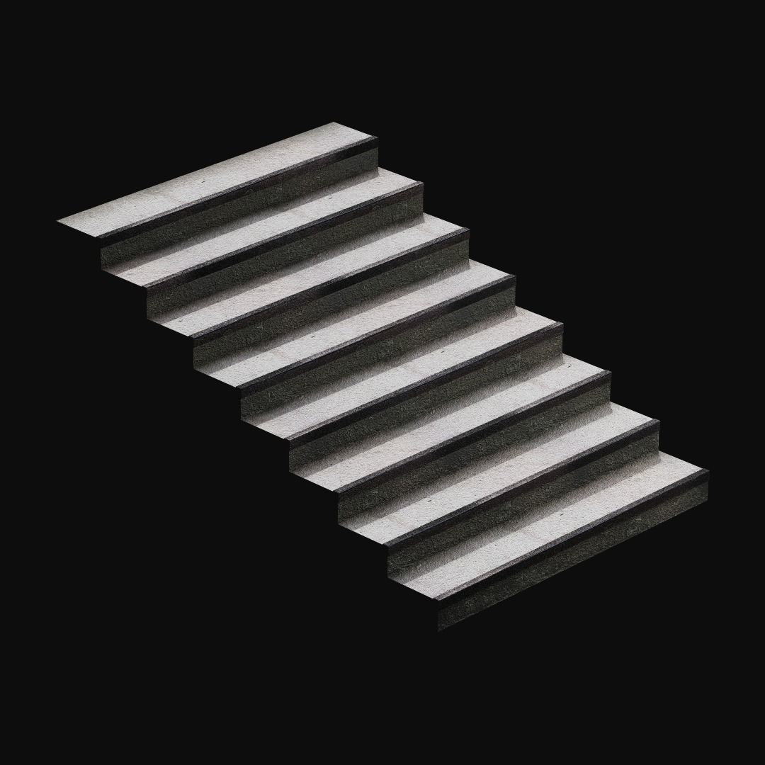 Blender Asset - Old Concrete Staircase free VR / AR / low-poly 3D model ...