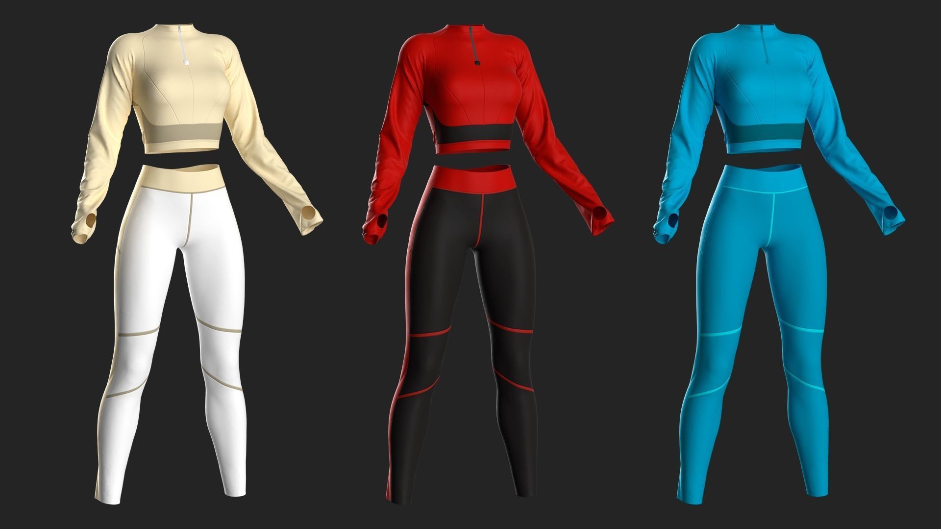 Female tracksuit Marvelous Designer project 3D model | CGTrader