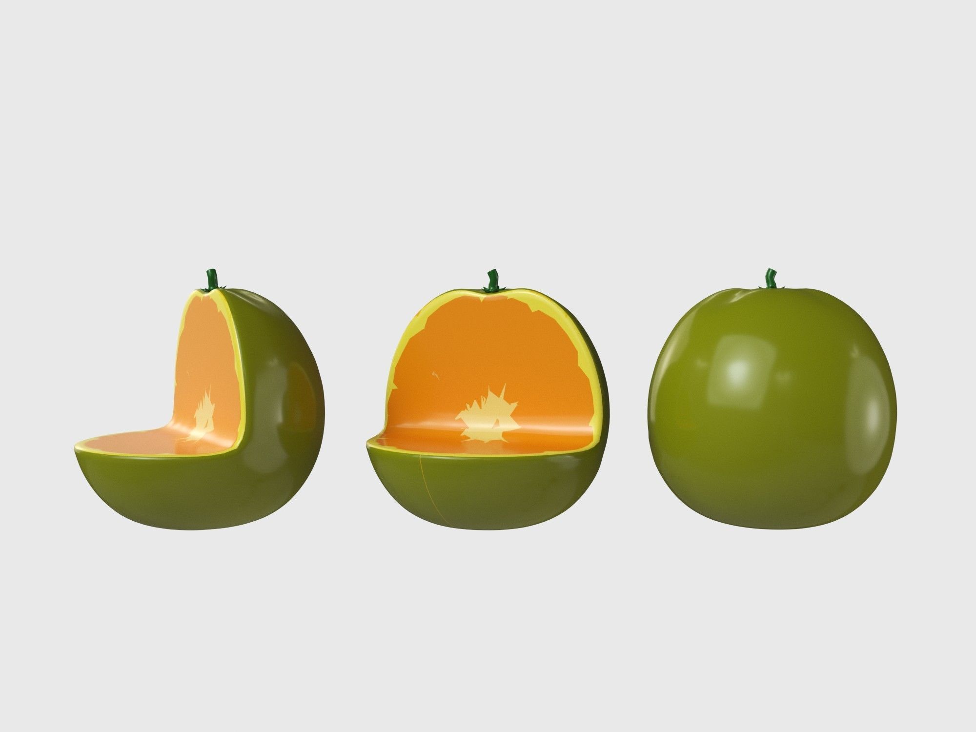 Fruit chair and Fruit stool 3D model | CGTrader