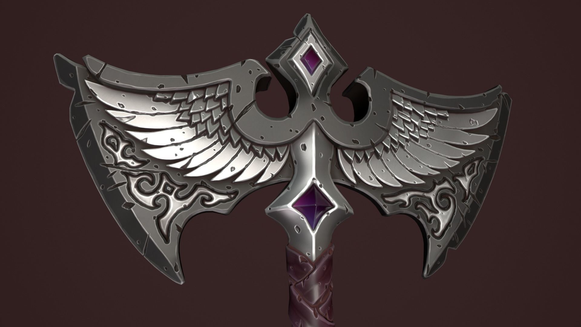 3D model Rune two handed poleaxe VR / AR / low-poly | CGTrader