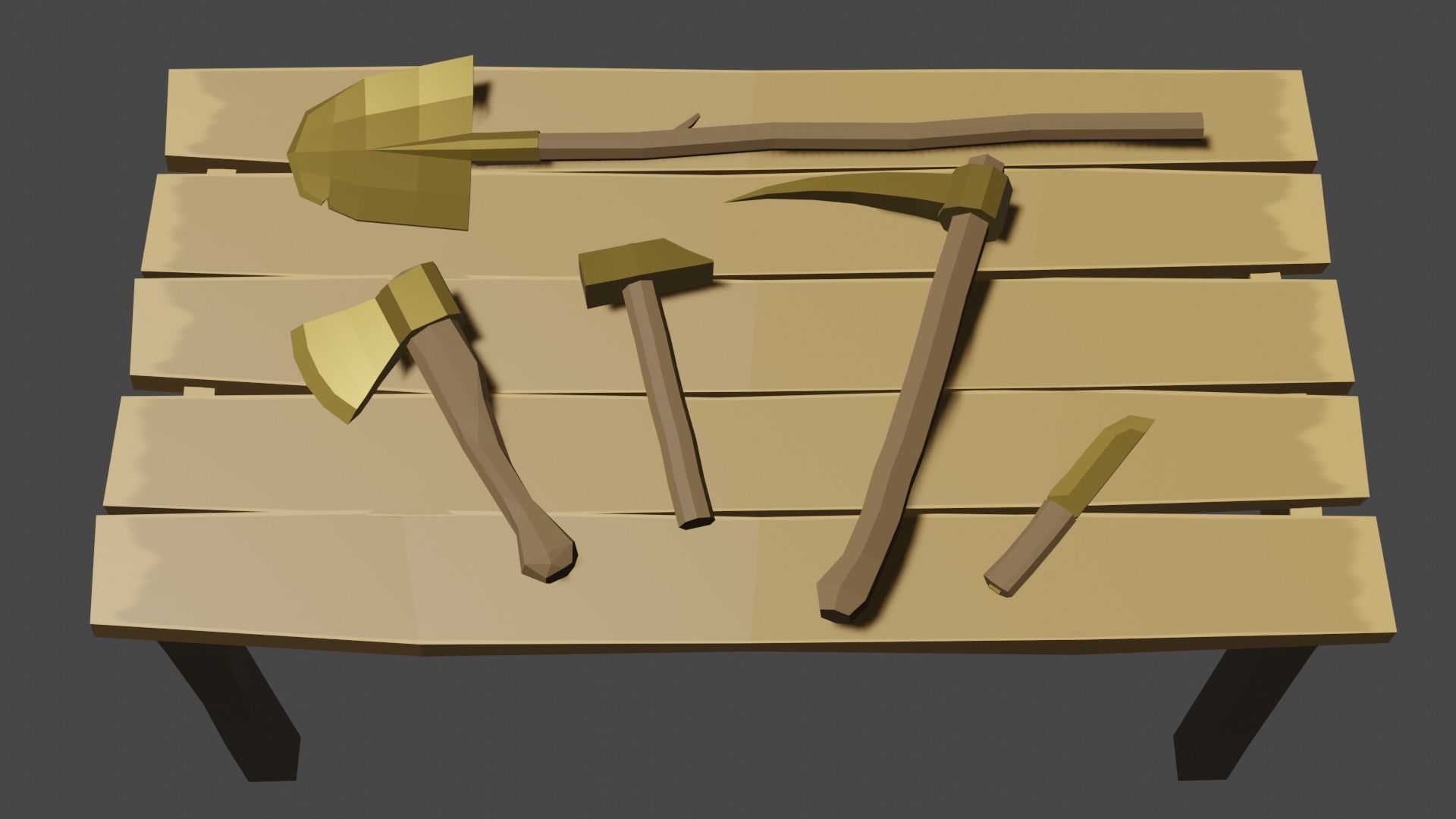 3D model Game ready bronze tools pack VR / AR / low-poly | CGTrader