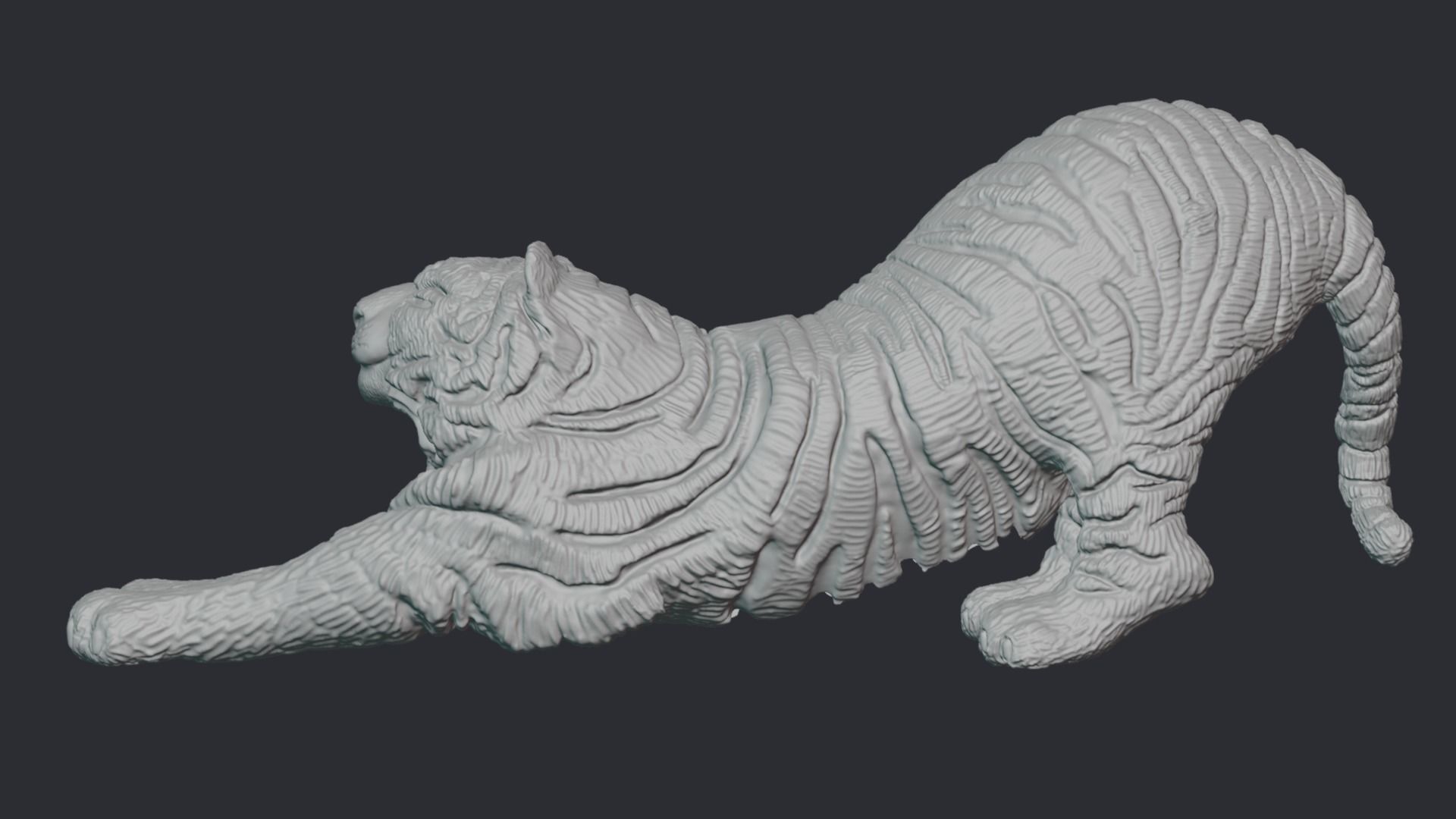 Decorative figurine of a tiger 3D print model 3D model 3D printable ...