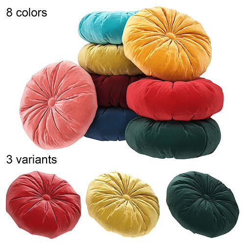 Set of round decorative pillows 3D model | CGTrader