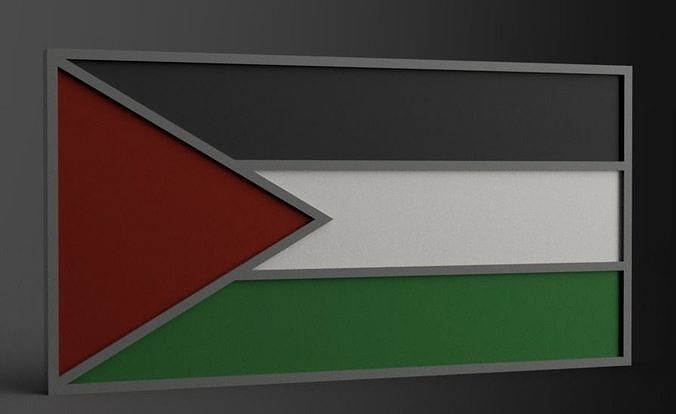 Palestine 3d flag free 3D model | CGTrader