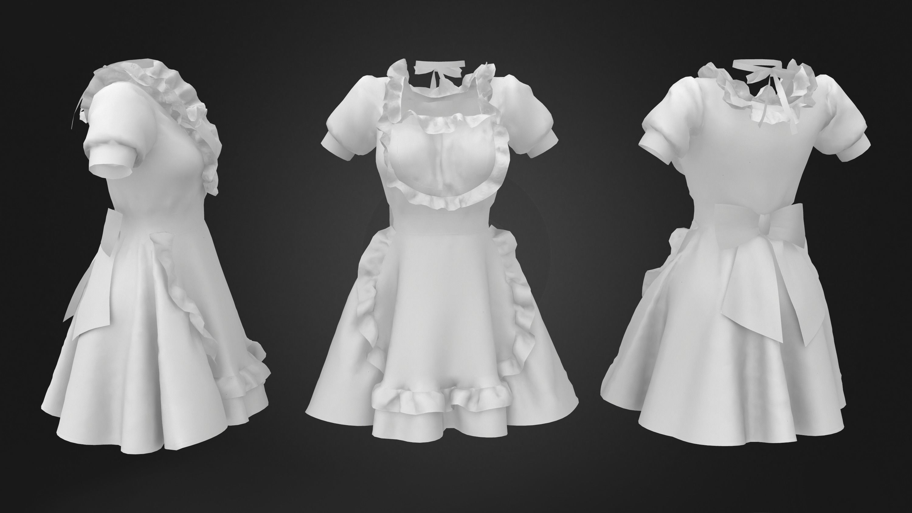 3D model Maid Outfit VR / AR / low-poly | CGTrader