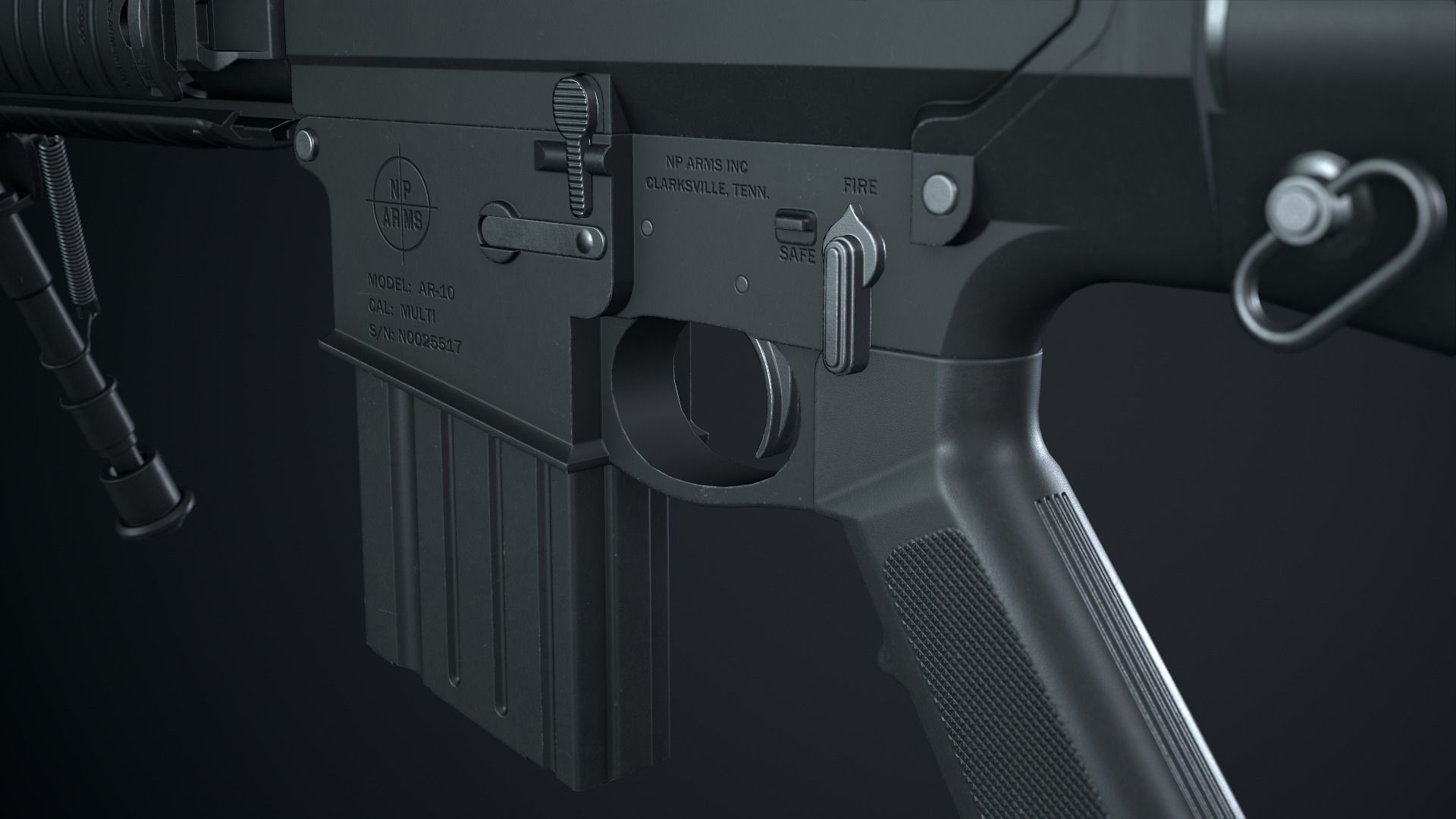 3D model AR-10 Custom-02 M110 edition VR / AR / low-poly | CGTrader