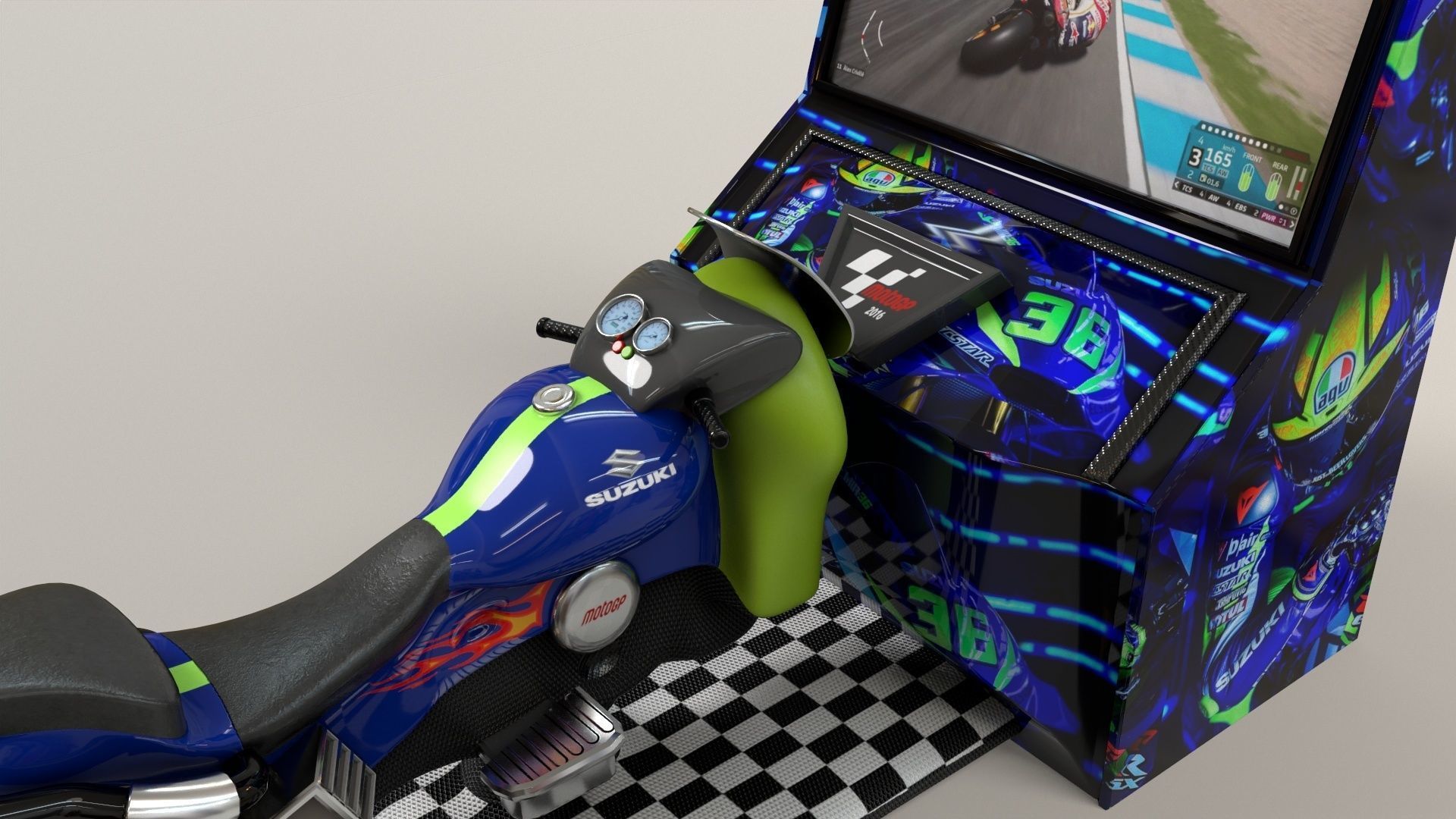 3D model Arcade Coin Operated Bike Game VR / AR / low-poly | CGTrader