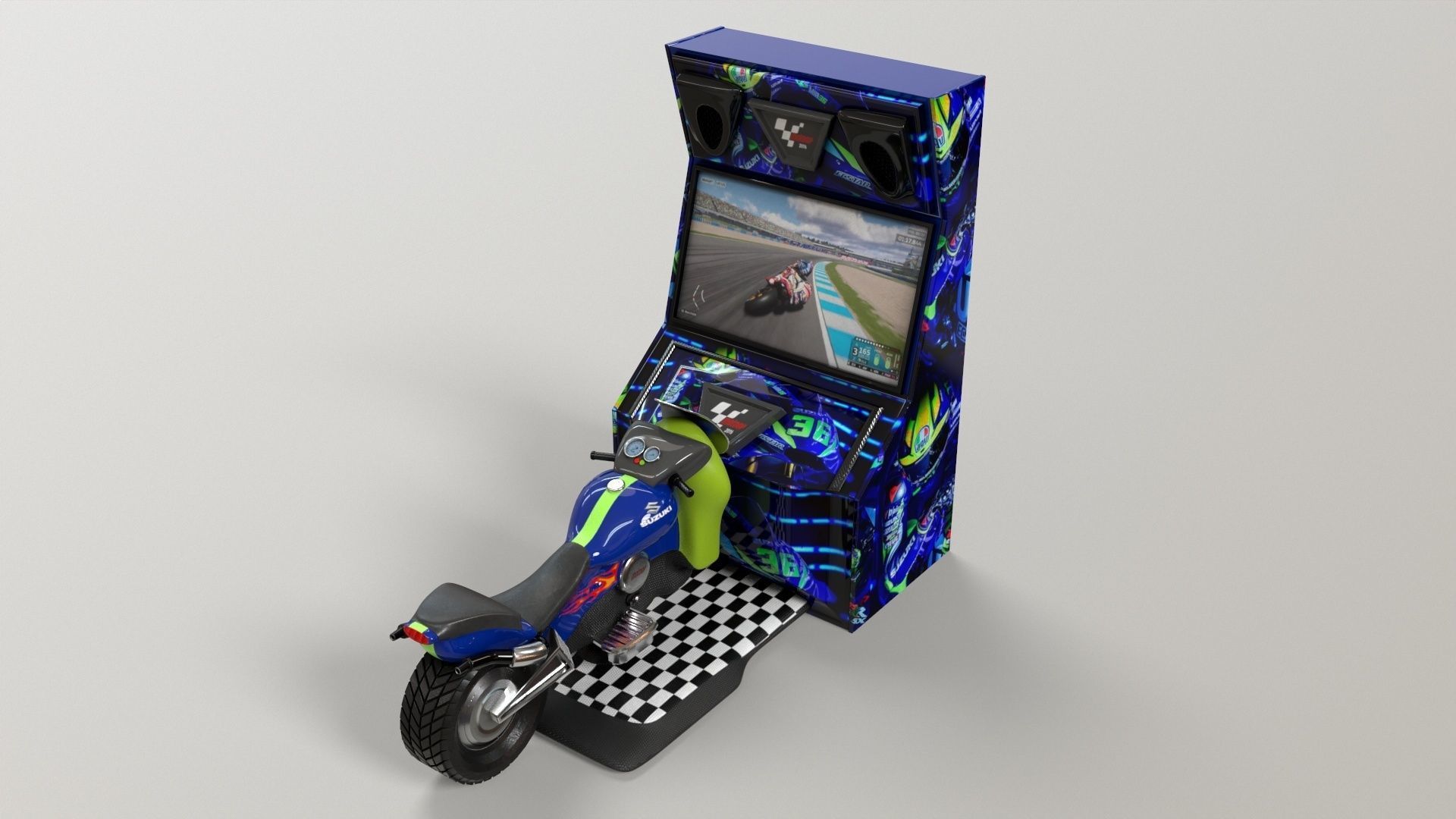3D model Arcade Coin Operated Bike Game VR / AR / low-poly | CGTrader
