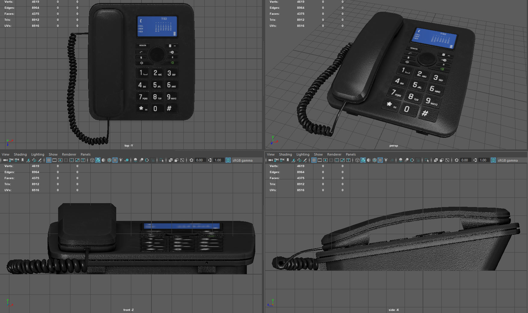 3D model Landline phone with cable VR / AR / low-poly | CGTrader