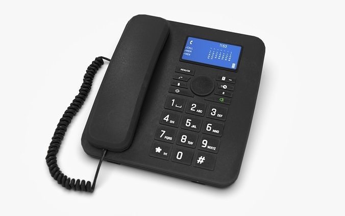 3D model Landline phone with cable VR / AR / low-poly | CGTrader