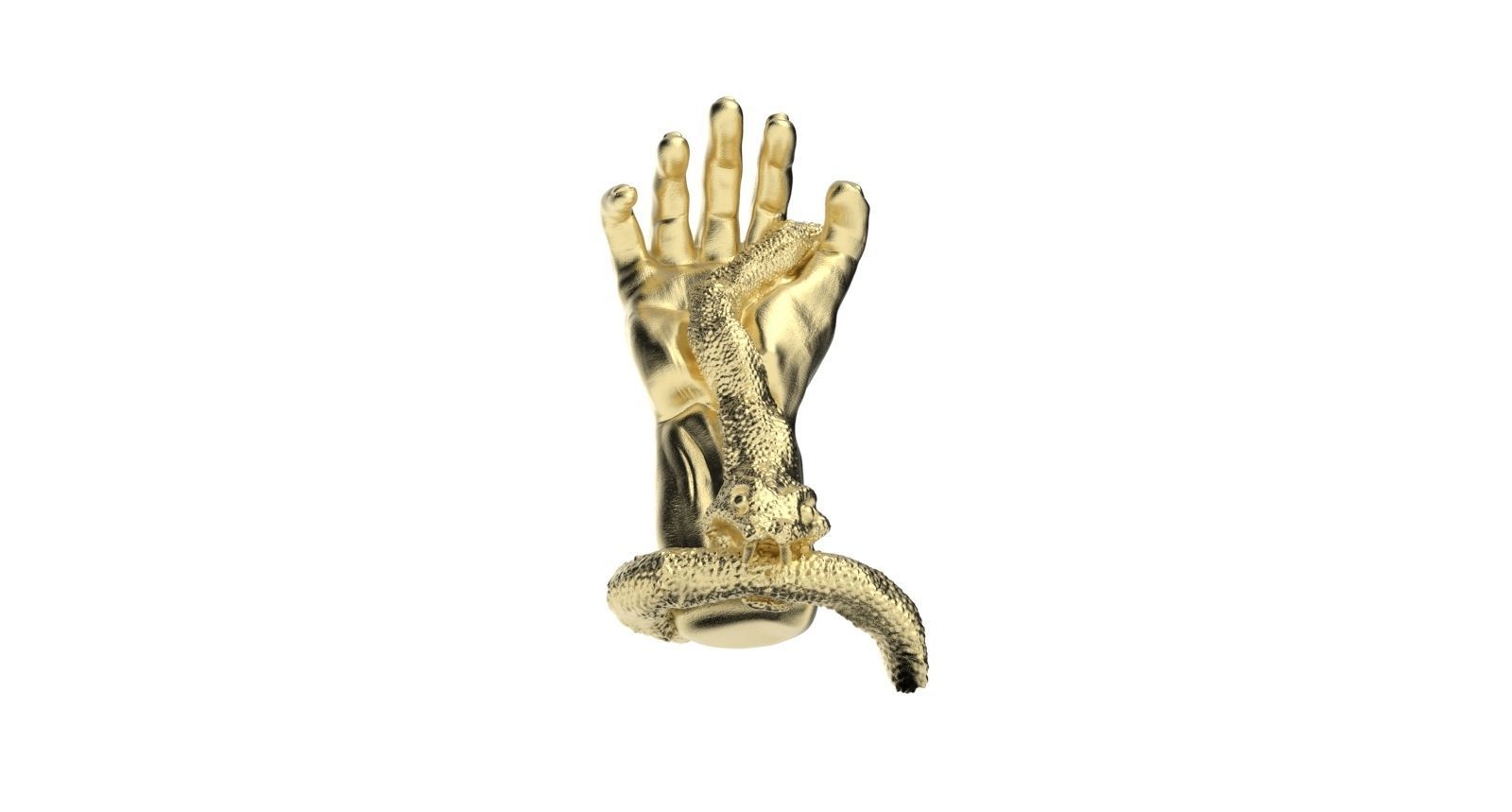 hand and snake bite 3D model 3D printable | CGTrader
