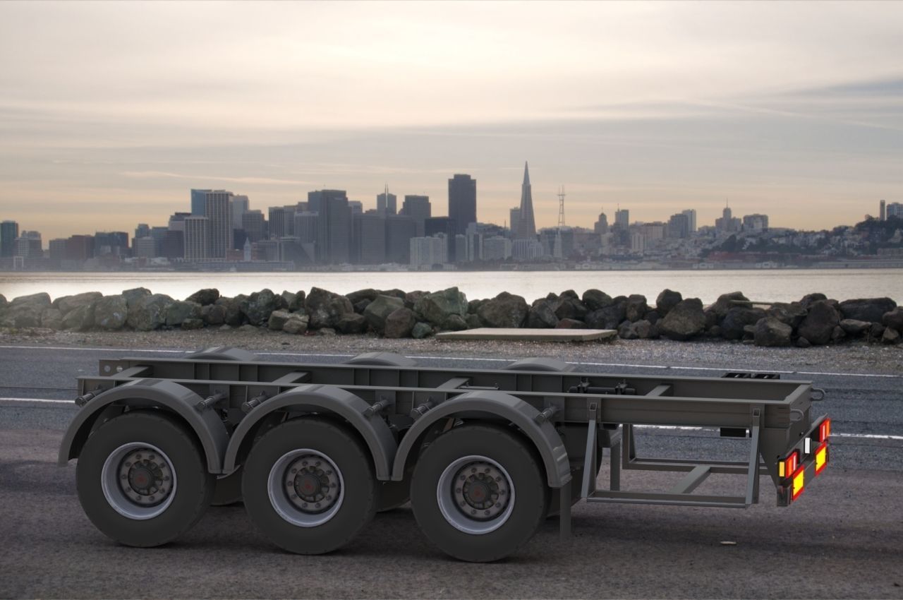 Three-axle single-pitched cart SAT-142 3D model | CGTrader