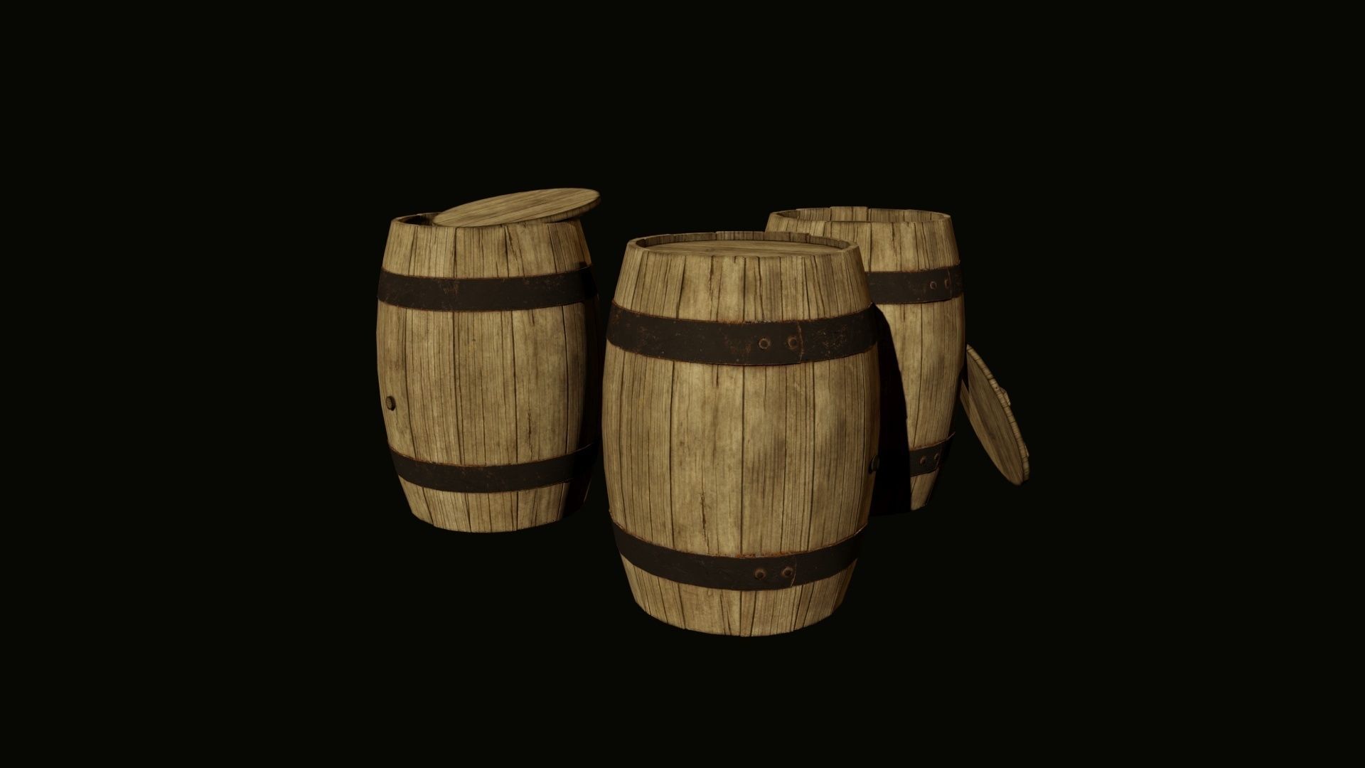 3D model Old Medieval Barrel VR / AR / low-poly | CGTrader