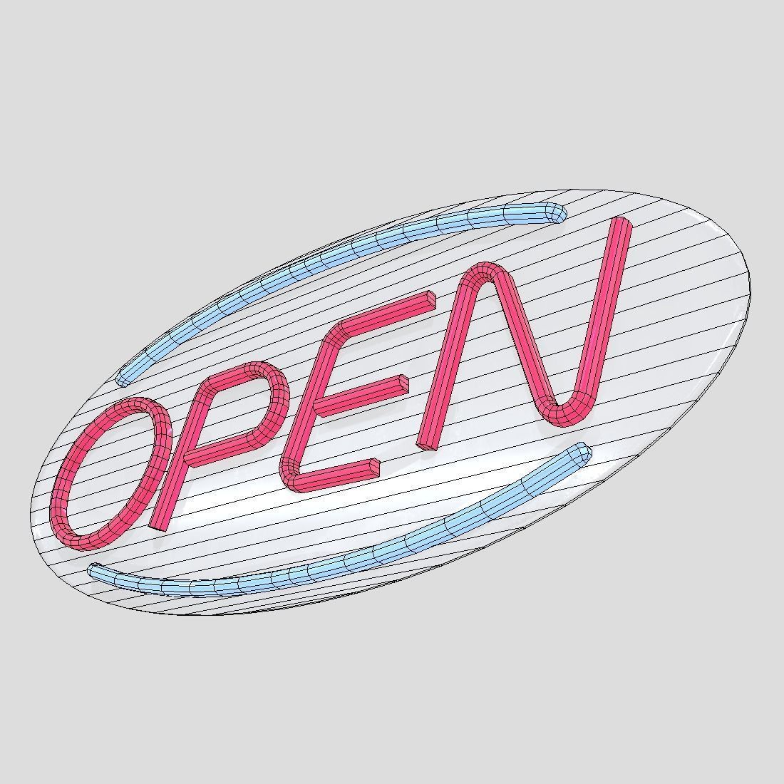 CC0 - Neon Sign Open free VR / AR / low-poly 3D model | CGTrader