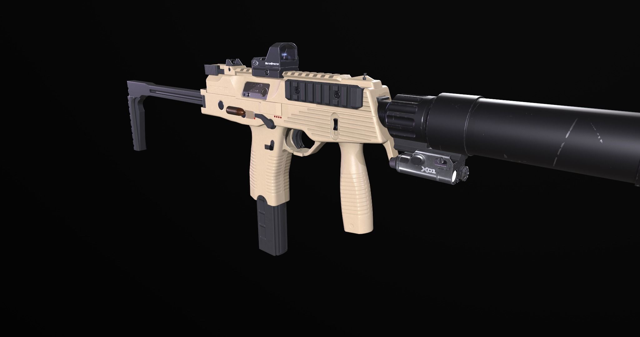 3D model MP9 Submachine VR / AR / low-poly | CGTrader