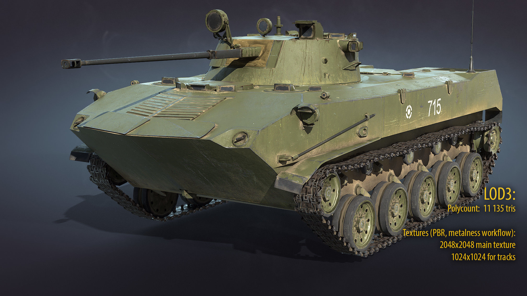 BMD-2 Collection military tank VR / AR / low-poly | CGTrader