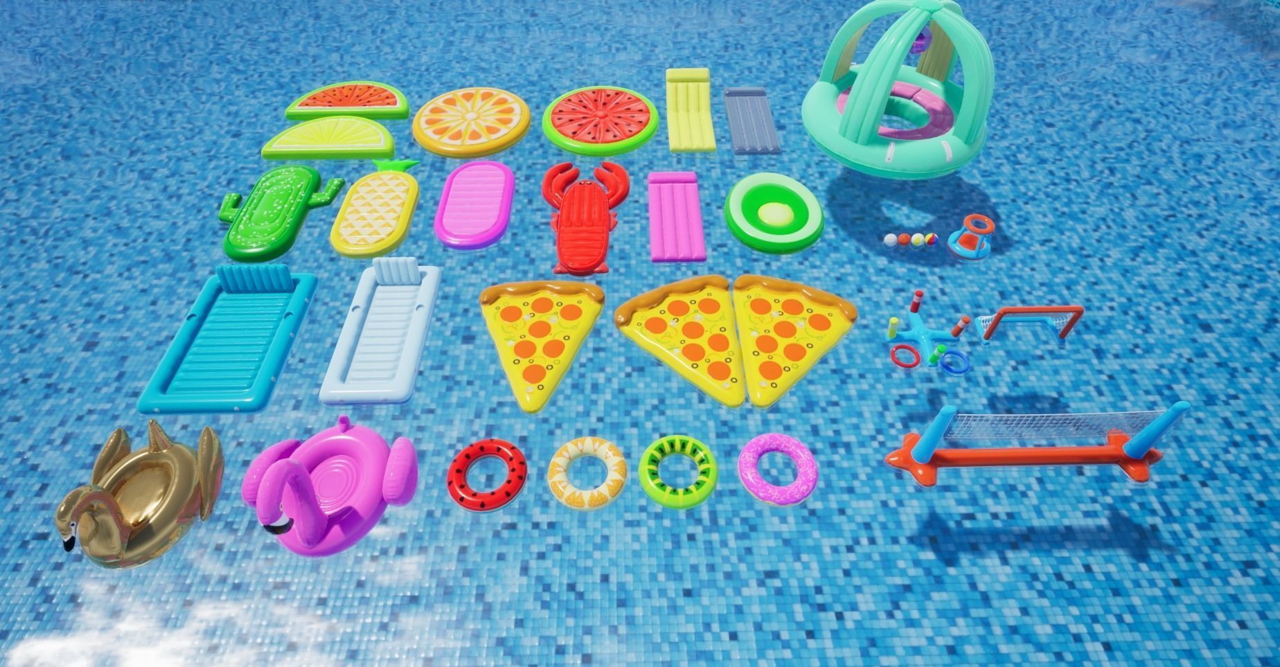 3D model Pool Inflatable floats VR / AR / low-poly | CGTrader