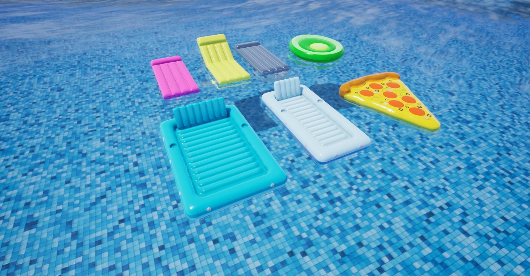 3D model Pool Inflatable floats VR / AR / low-poly | CGTrader