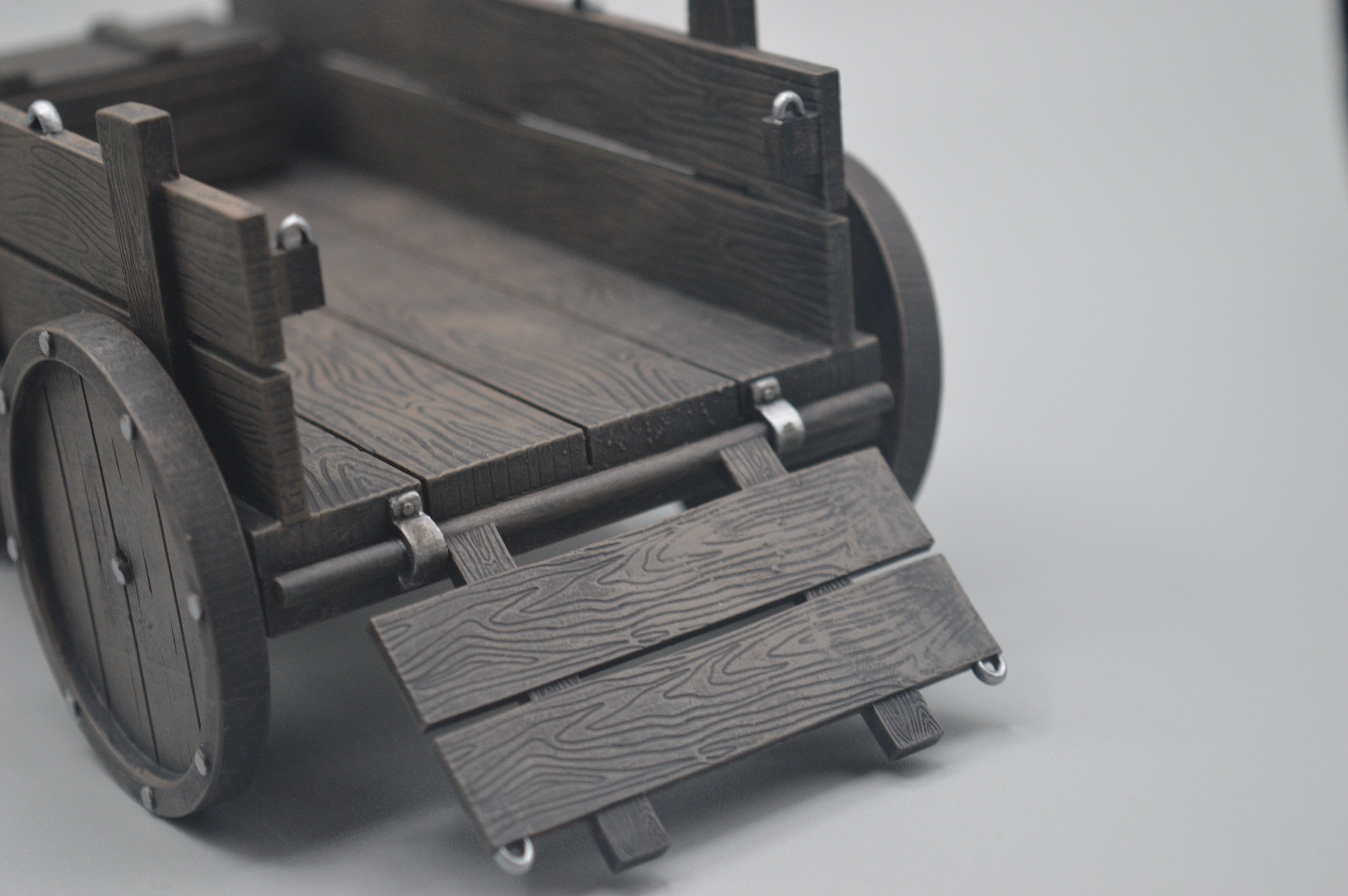 Wooden cart and horse STL 3D model | CGTrader