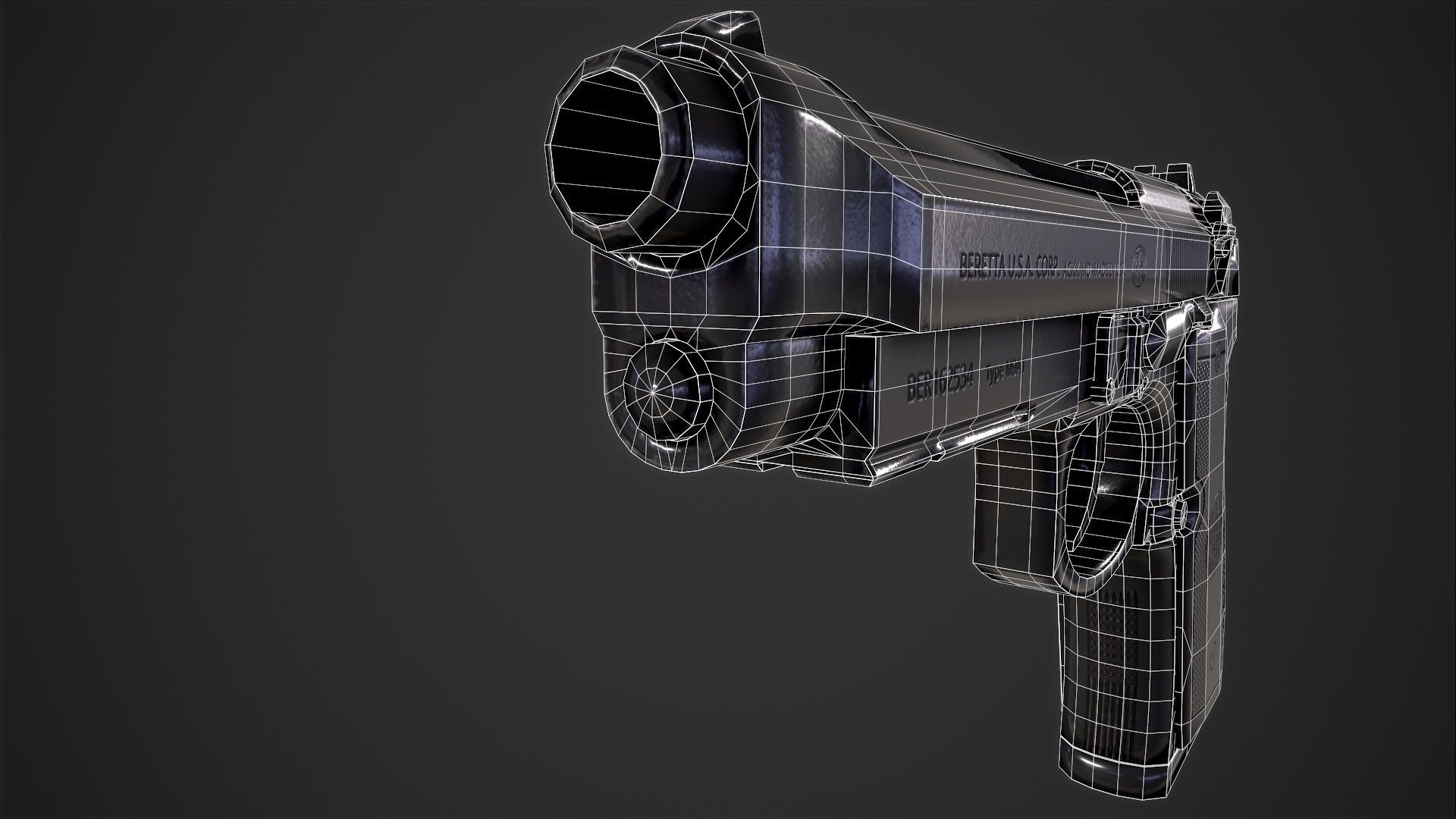 3D model Beretta M9A1 Tactical Pistol-Gameready VR / AR / low-poly ...