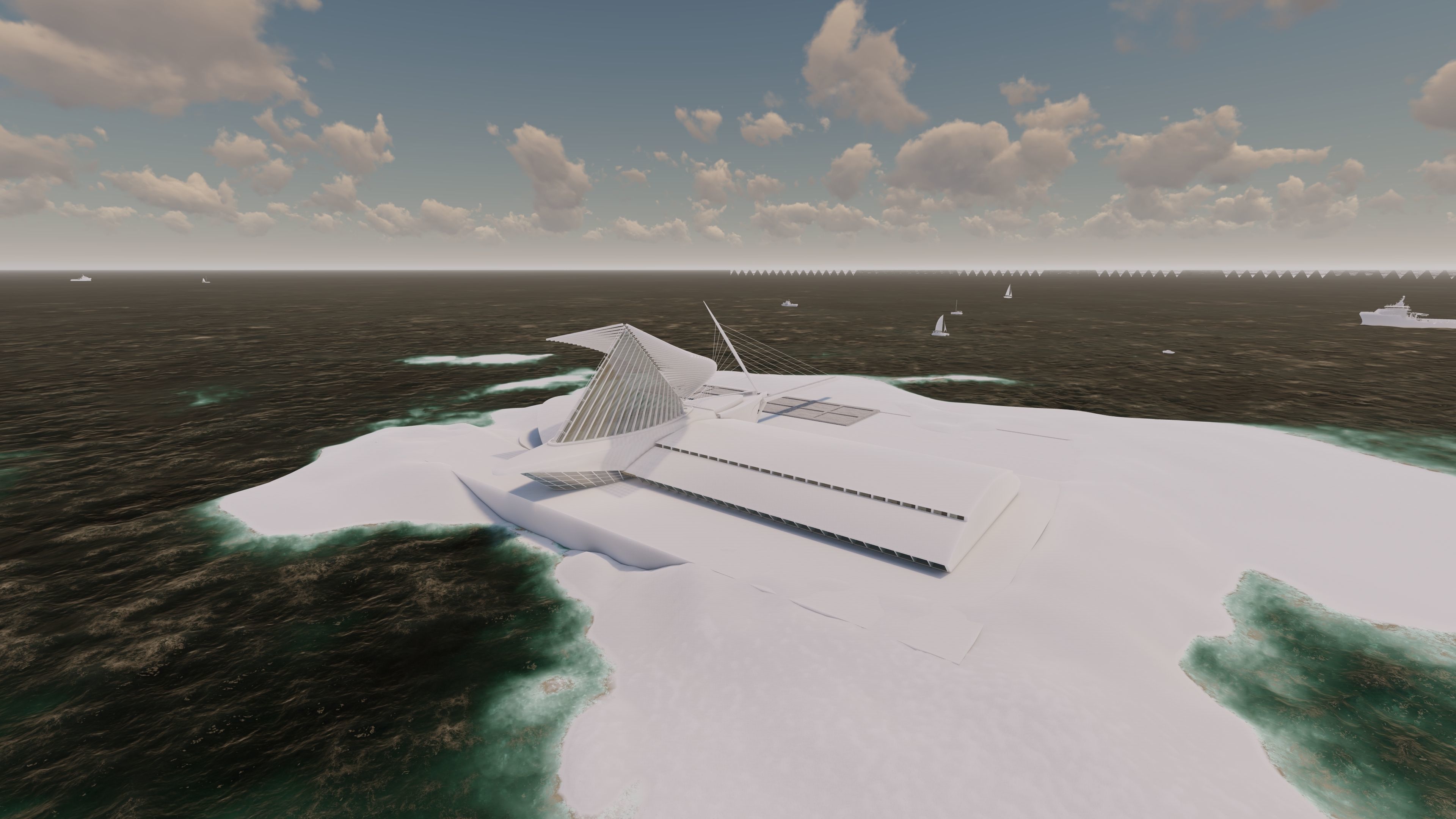 Milwaukee Art Museum model Revit 2021 and render by Lumion 11 3D model ...