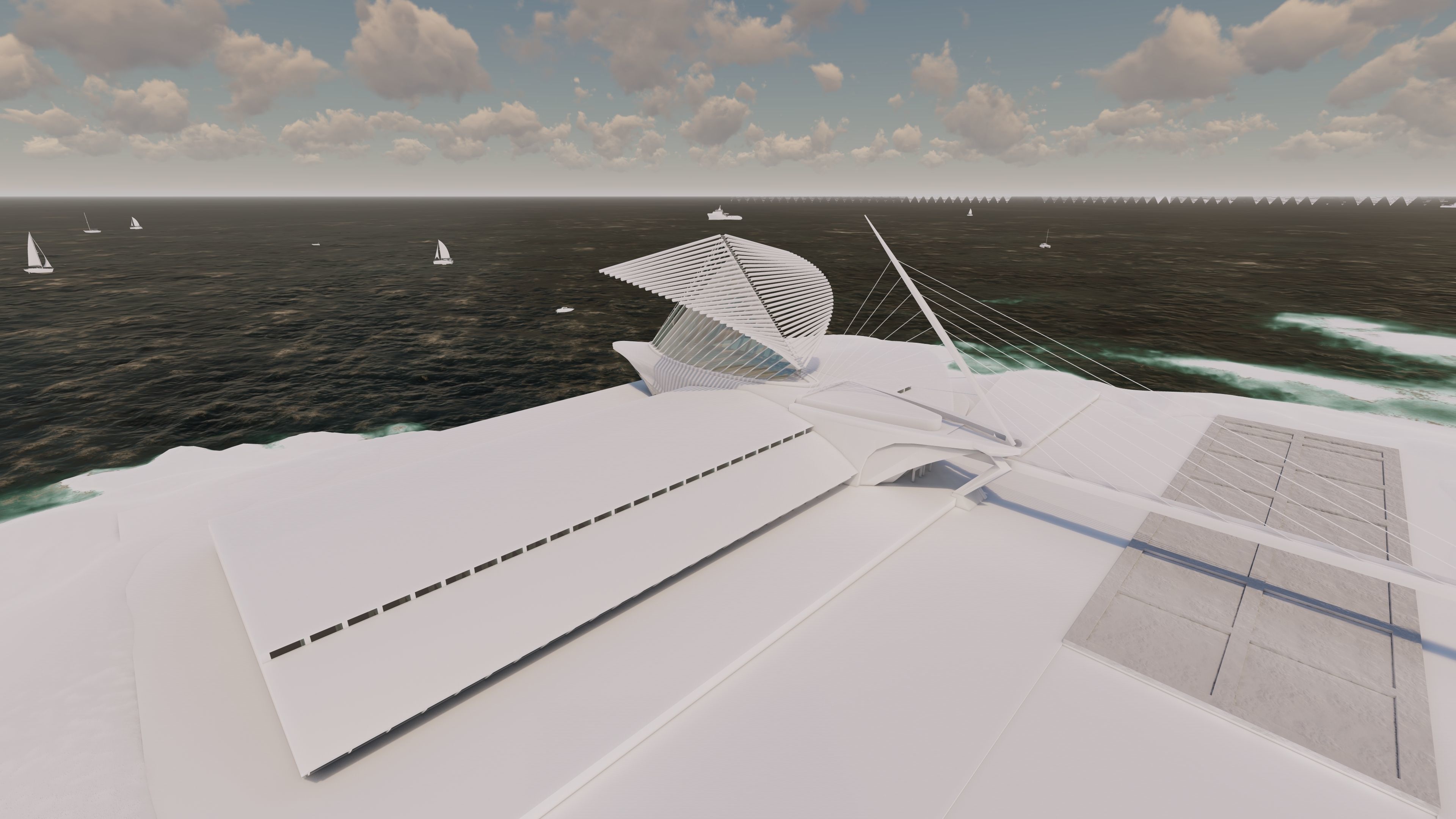 Milwaukee Art Museum model Revit 2021 and render by Lumion 11 3D model ...