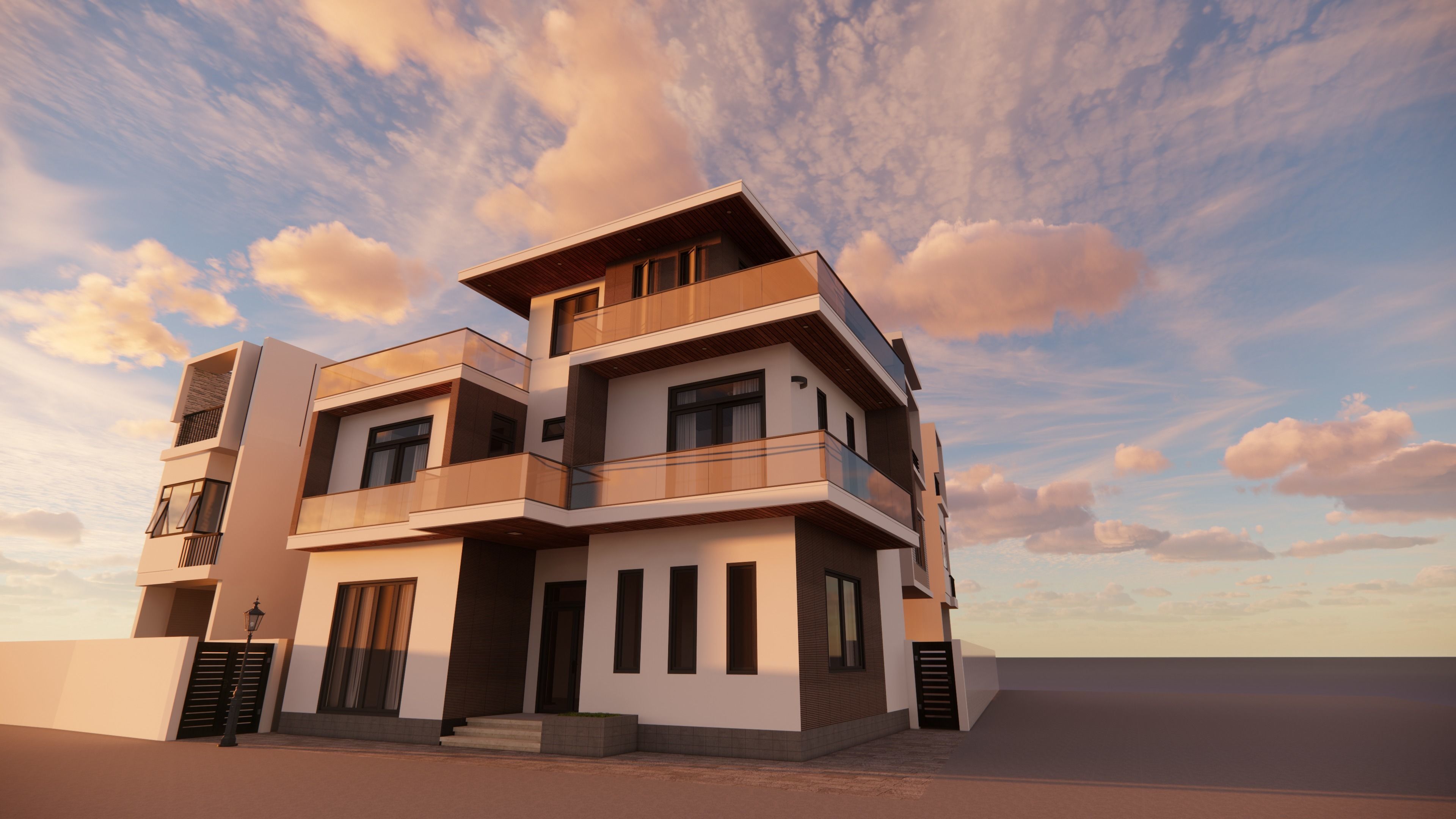 3 floor villa 3D model | CGTrader