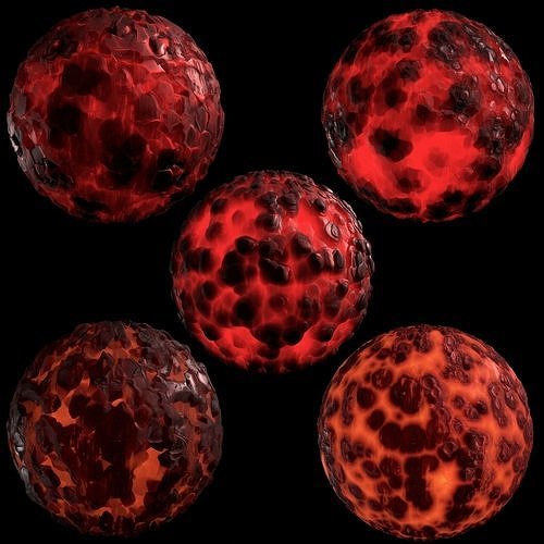 5 Obsidian Rock Lava Ground Terrain Red Material PBR Texture | CGTrader