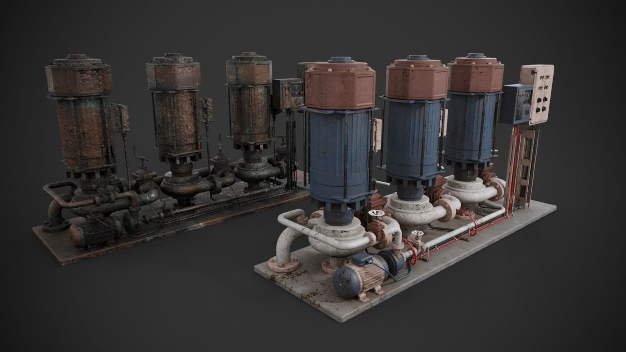 Industrial pump station 3D model | CGTrader