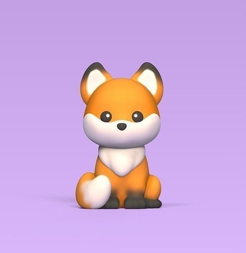 Little Fox 3D model 3D printable | CGTrader