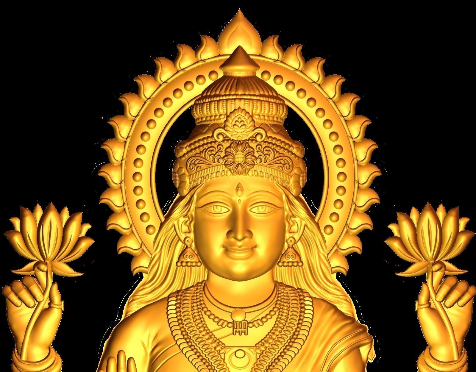 Goddess Laxmiji Bas Relief 3D Print Model 3D model 3D printable | CGTrader