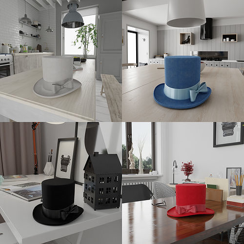 3D model Top Hat Photorealistic PBR VR / AR / low-poly | CGTrader