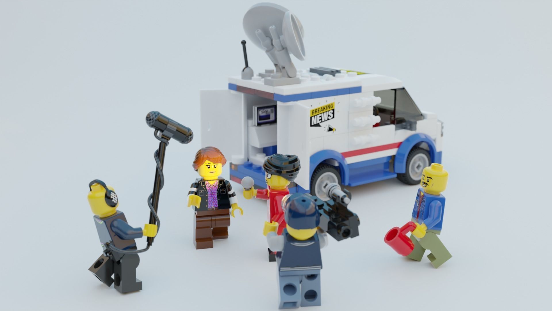 Lego crew reporters 3D model rigged | CGTrader