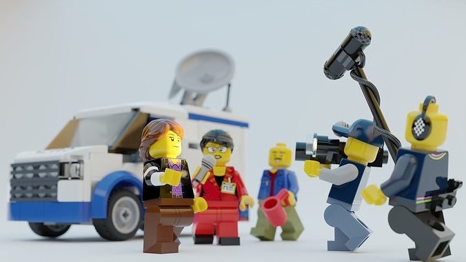 Lego crew reporters 3D model rigged | CGTrader