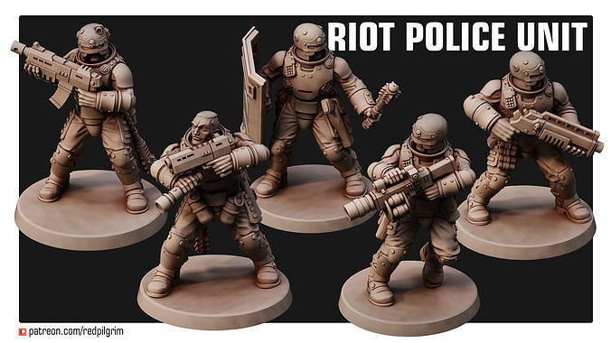 Riot Police Unit 3D model 3D printable | CGTrader