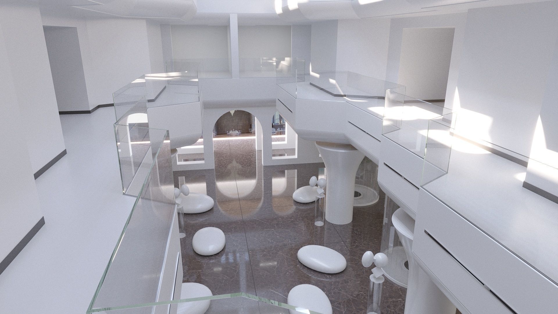 Futuristic Shopping Center 3D model | CGTrader