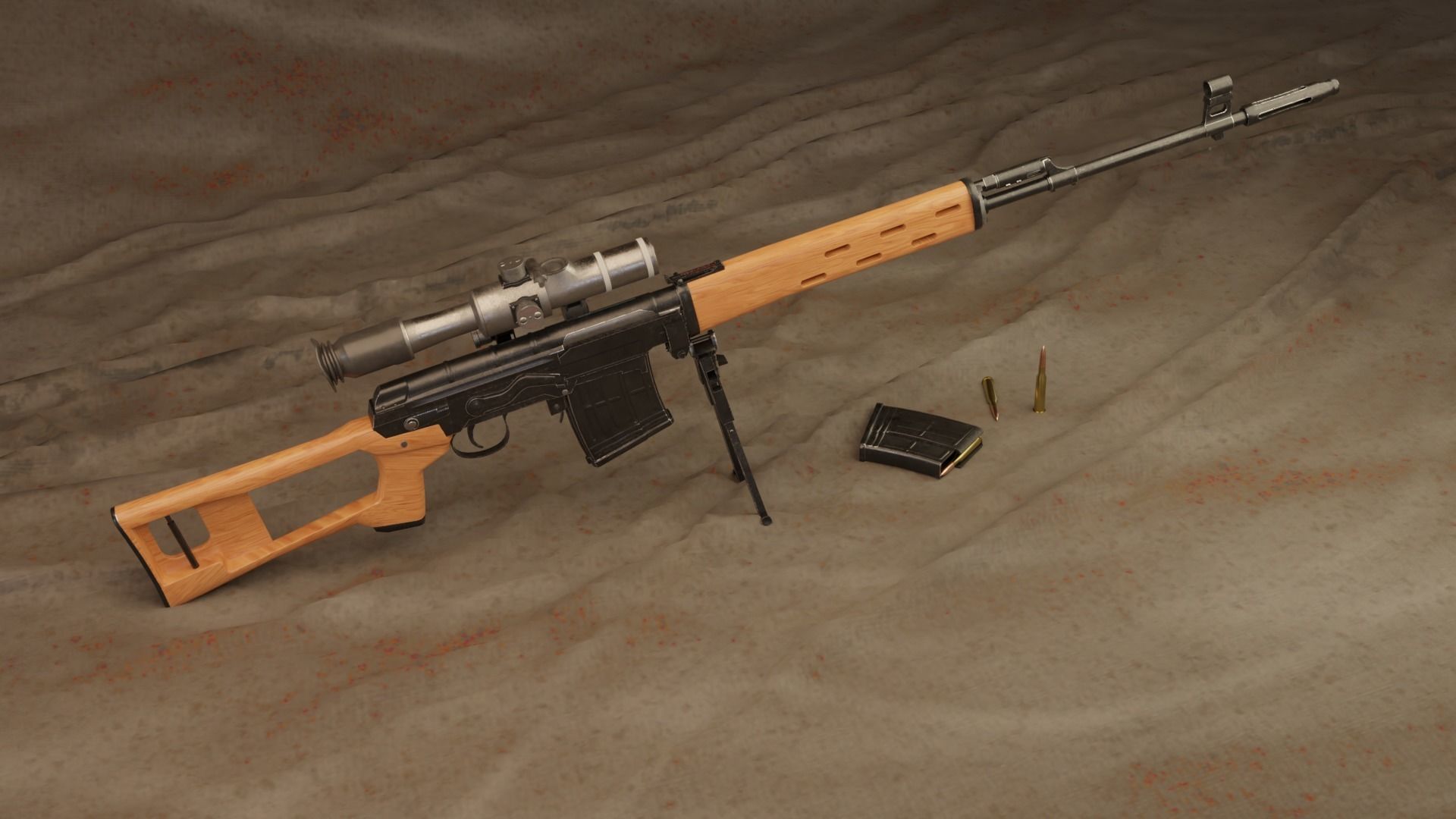 3D model SVD Sniper Rifle Dragunov VR / AR / low-poly | CGTrader