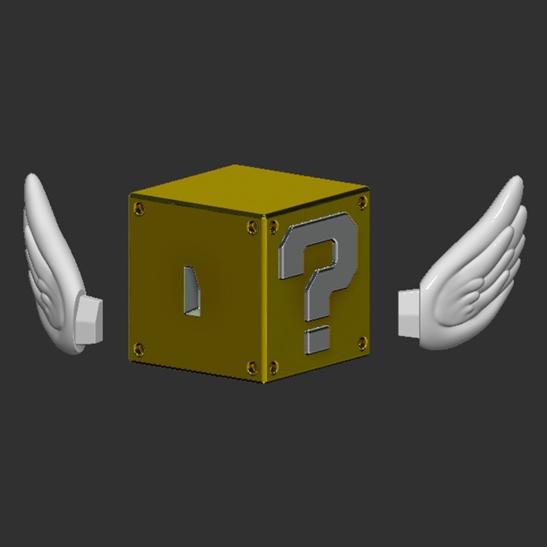 Flying Question Block 3D model 3D printable | CGTrader