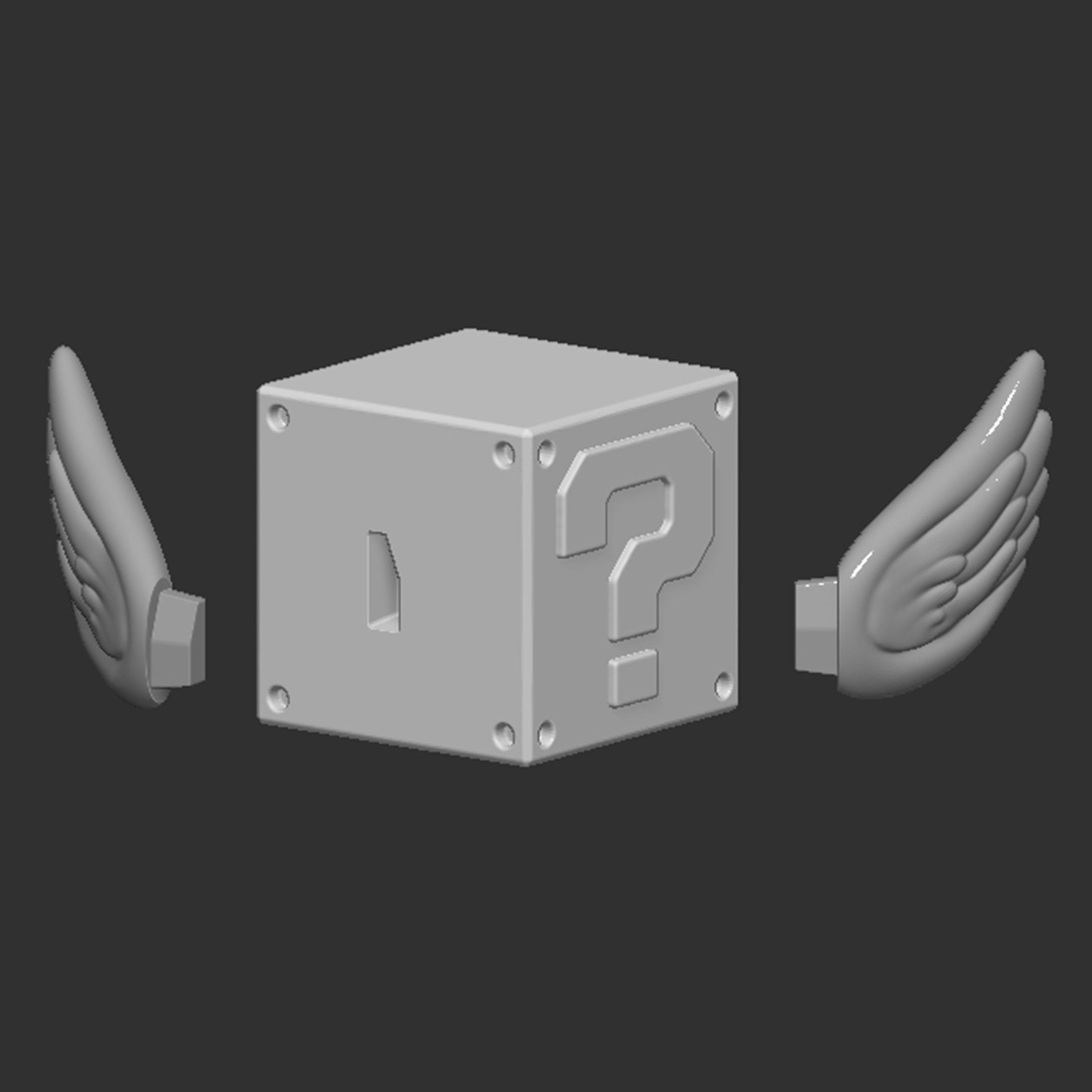 Flying Question Block 3D model 3D printable | CGTrader