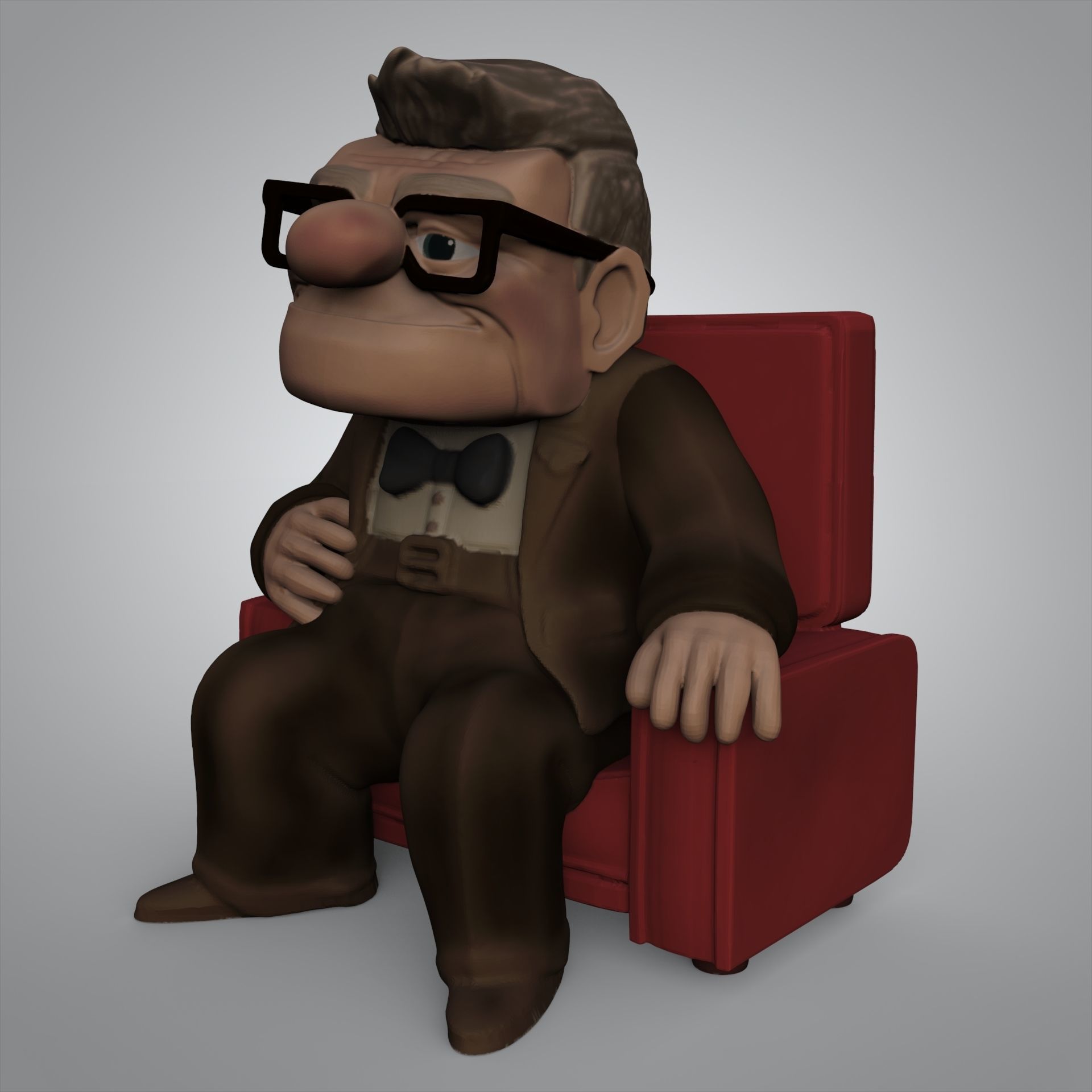 The old Ellie and Carl sit together - Topcake for wedding 3D model 3D ...