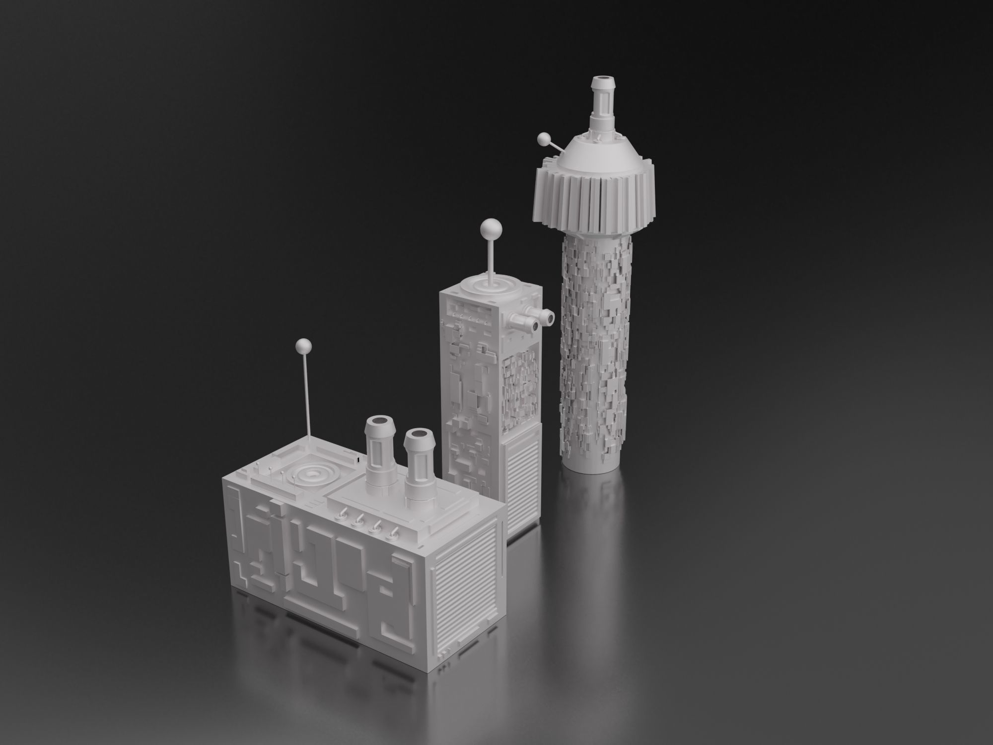 Sci fi hard surface building free 3D model | CGTrader