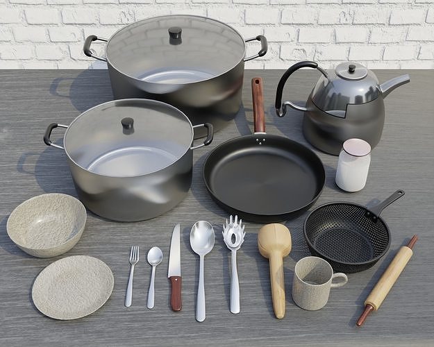 3D model Everyday Kitchen Utensils VR / AR / low-poly | CGTrader