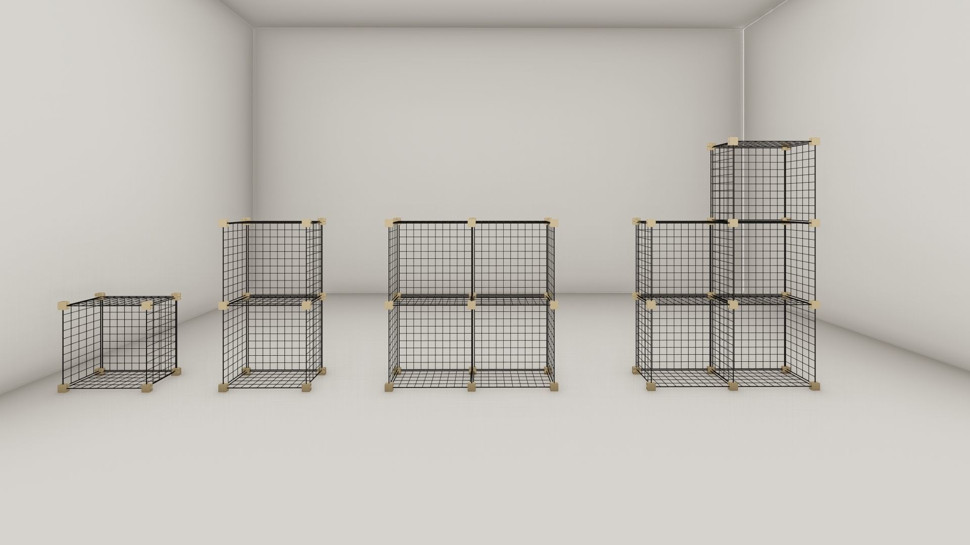 shelf set of wire baskets free 3D model | CGTrader