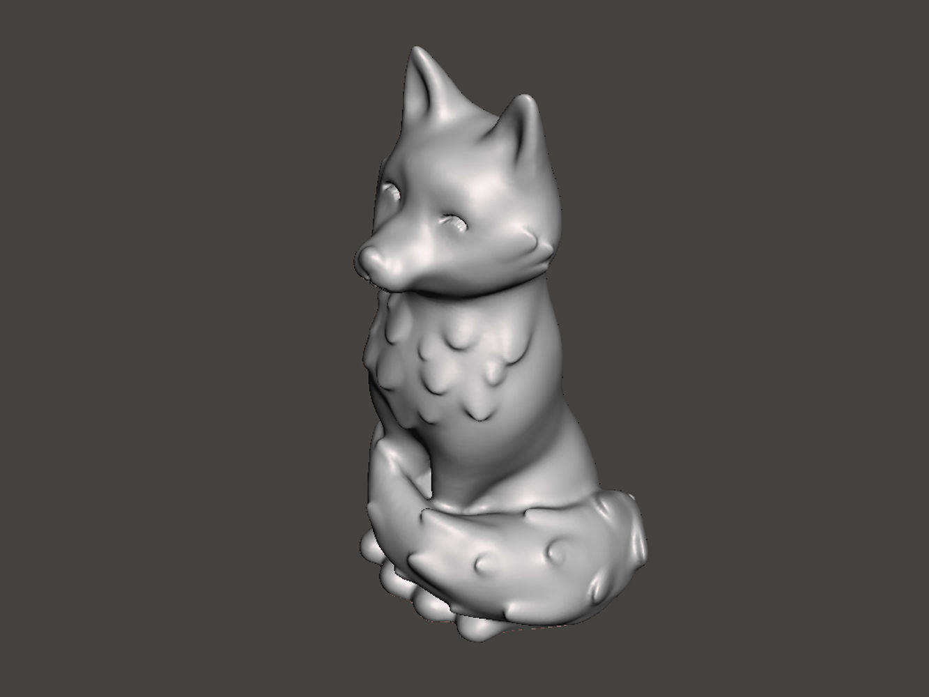Sitting fox 3D model 3D printable | CGTrader