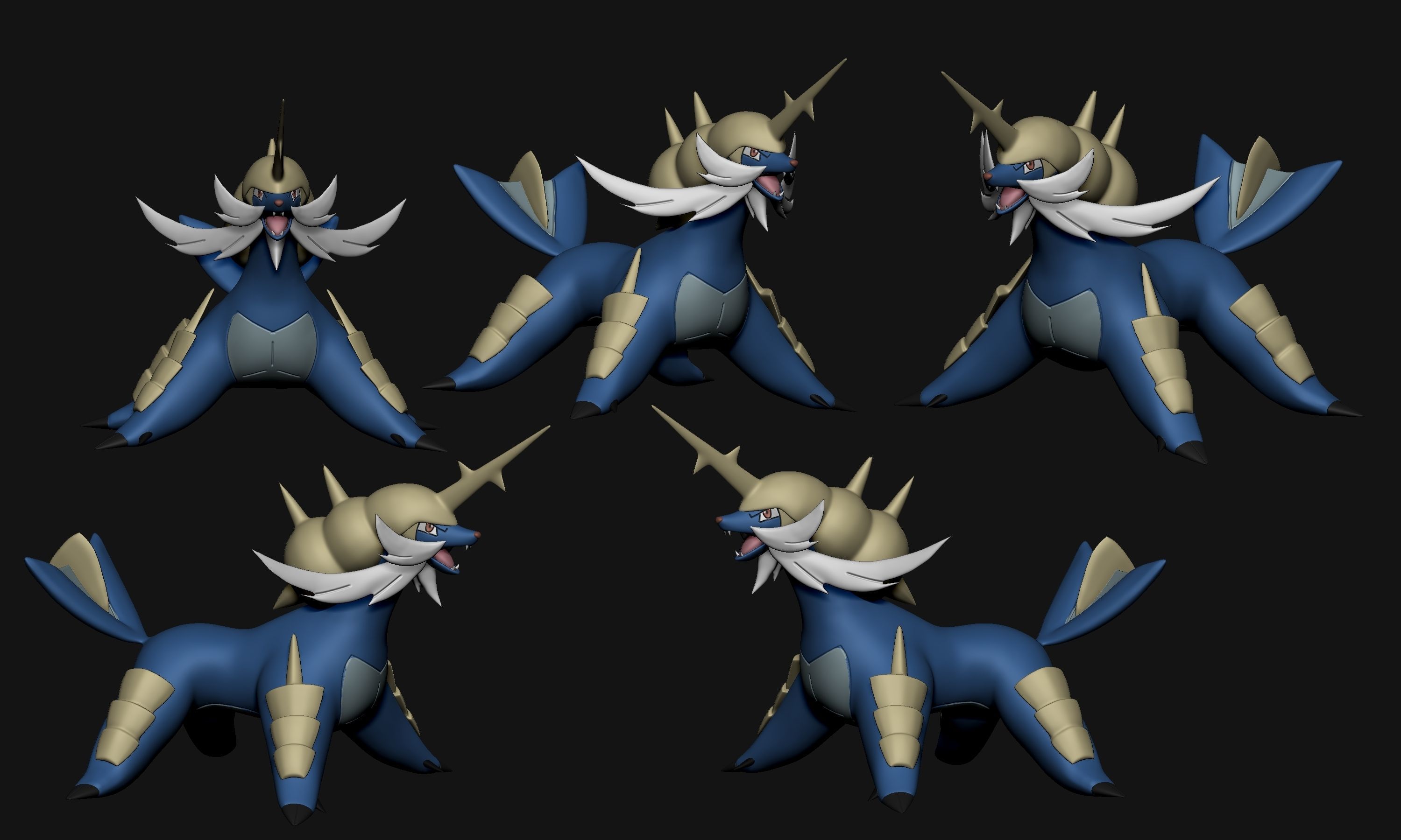 Pokemon - Oshawott Dewott and Samurott 3D model 3D printable | CGTrader