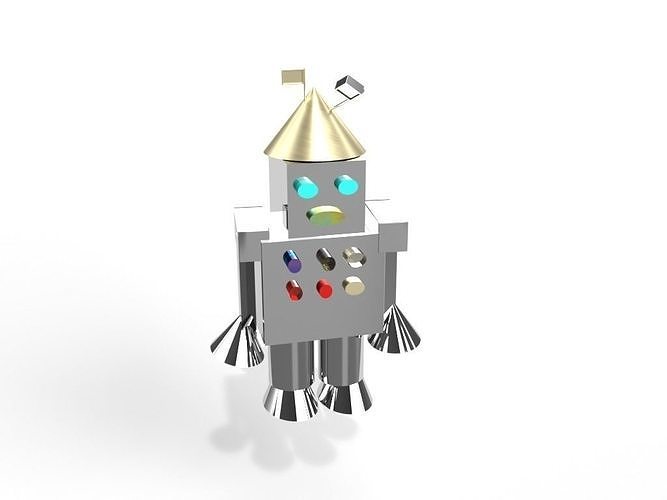 1950s type vintage robot 3D model 3D printable | CGTrader