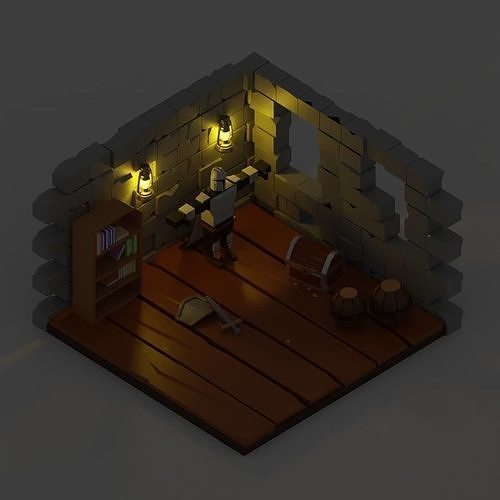 3D model knight room VR / AR / low-poly | CGTrader