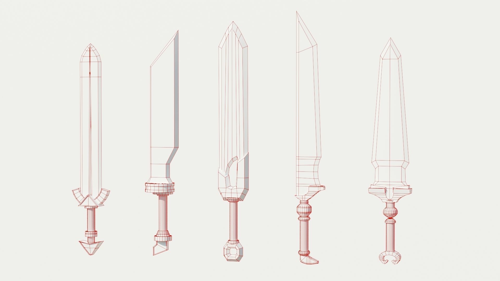 Low Poly Swords Pack free VR / AR / low-poly 3D model | CGTrader