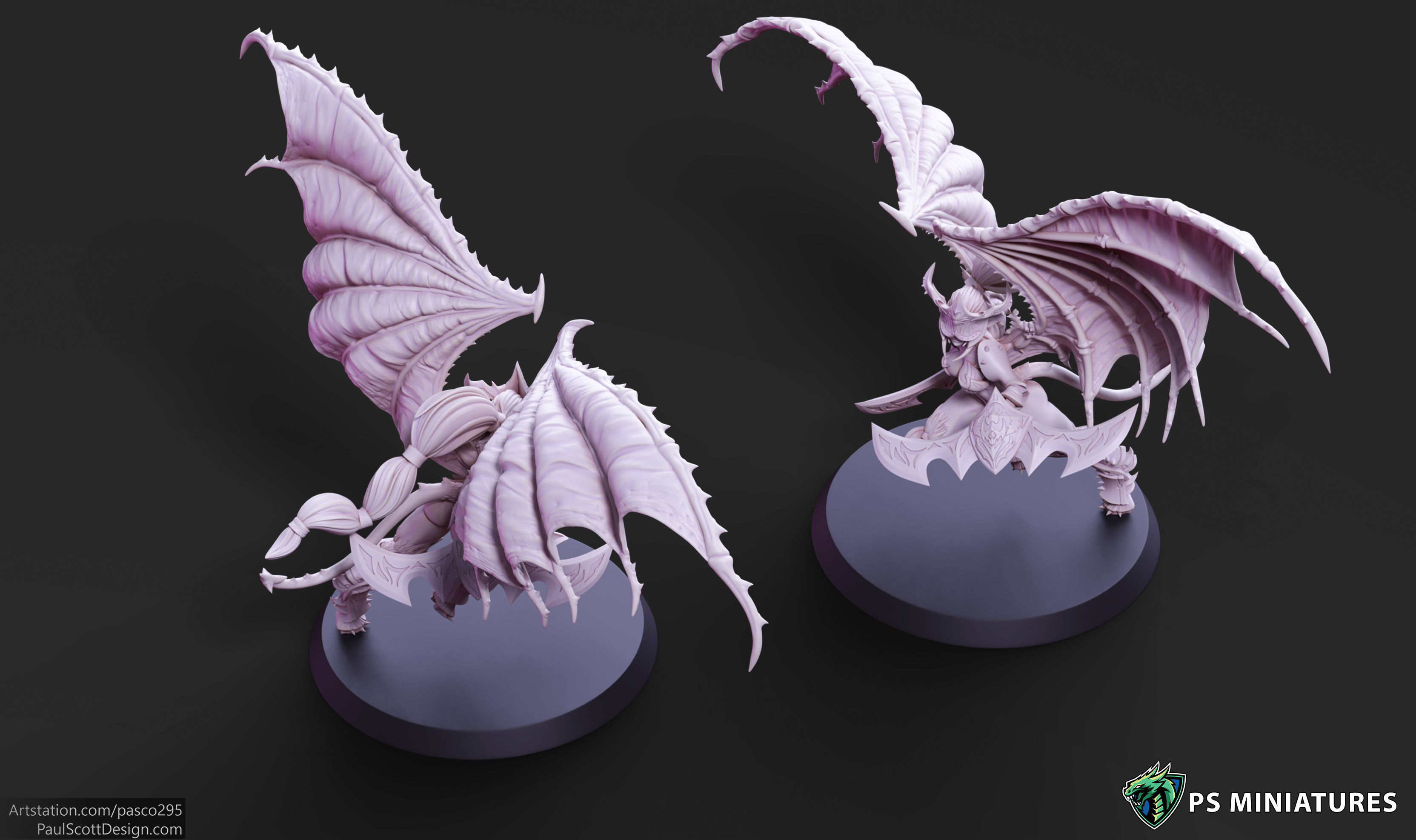 Drow Demonic Harpys and Valkyries Bundle 3D model 3D printable | CGTrader