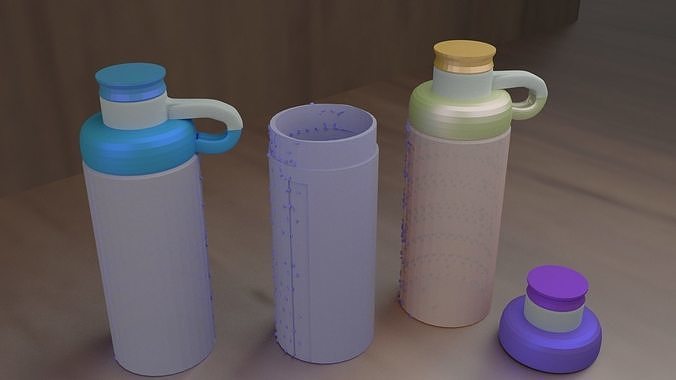 water flask 3D model animated | CGTrader